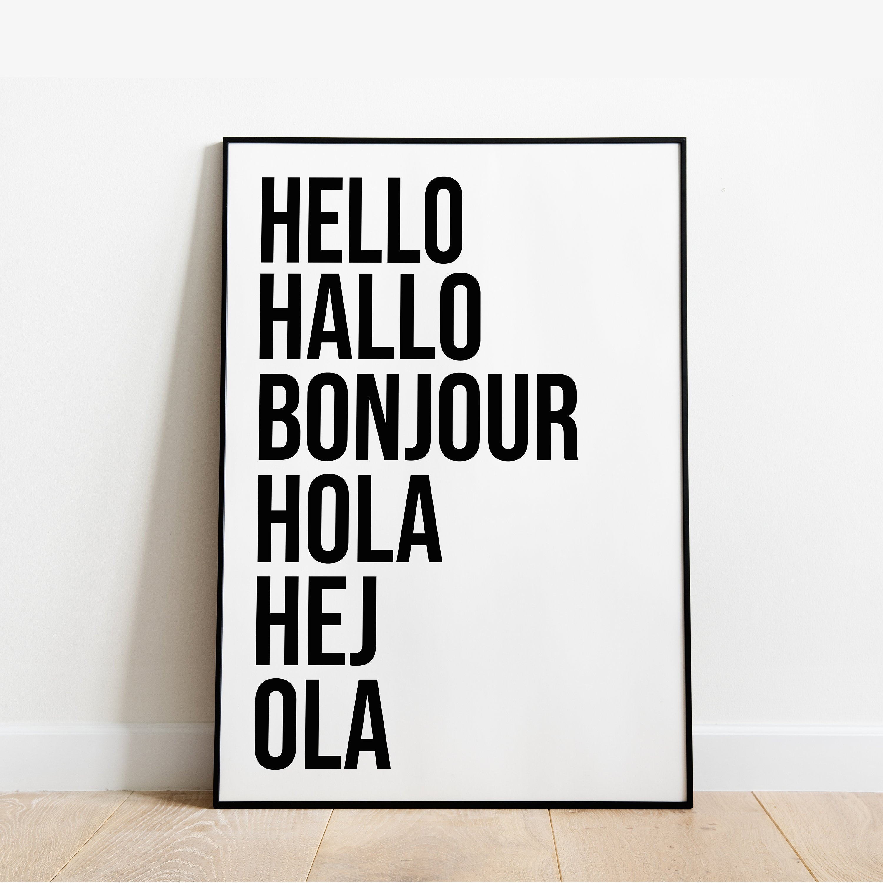 Greetings Wall Print Hello Hola Bonjour A5 A4 A3 Wall Art - Etsy UK