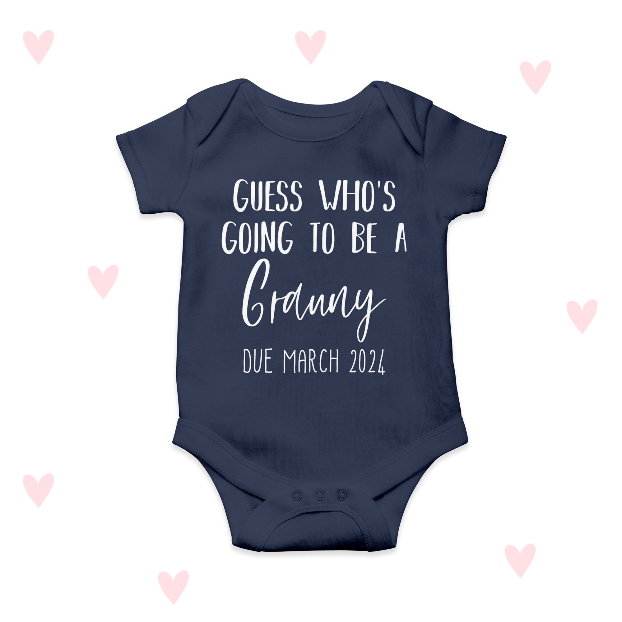 Grandma Baby Announcement Surprise Personalised Bodysuit Nanny Granny ...