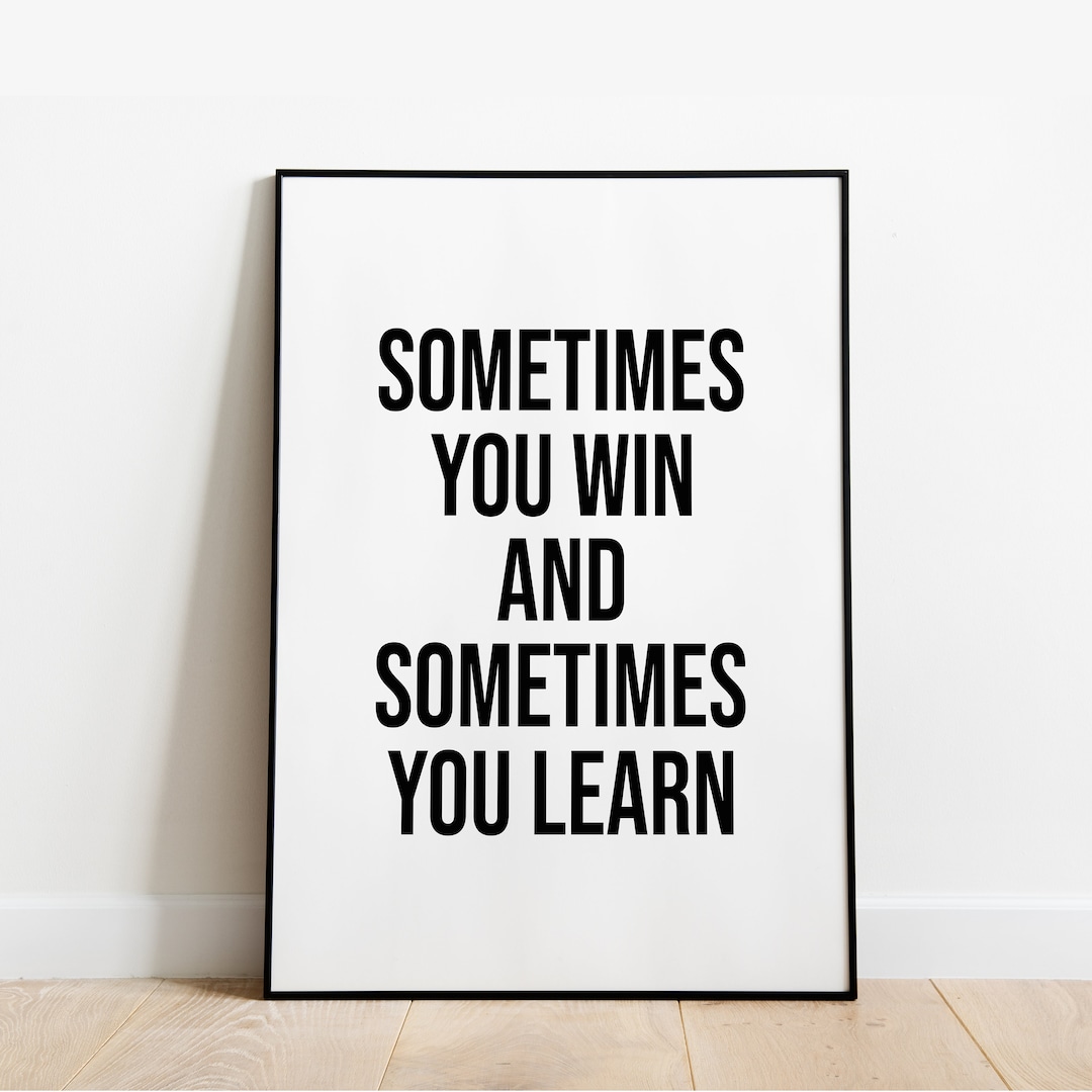 Win and Learn Wall Print Office Home Decor - Etsy