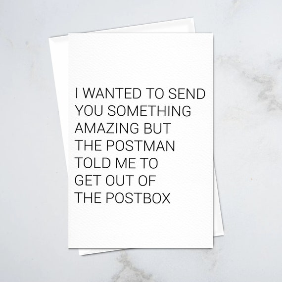 I Wanted to Send You Something Amazing White Kraft Card Funny - Etsy