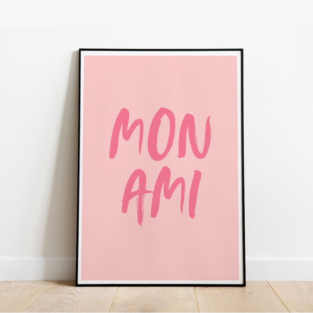Pink Wall Print My Love Mon Ami French Home Decor - Etsy