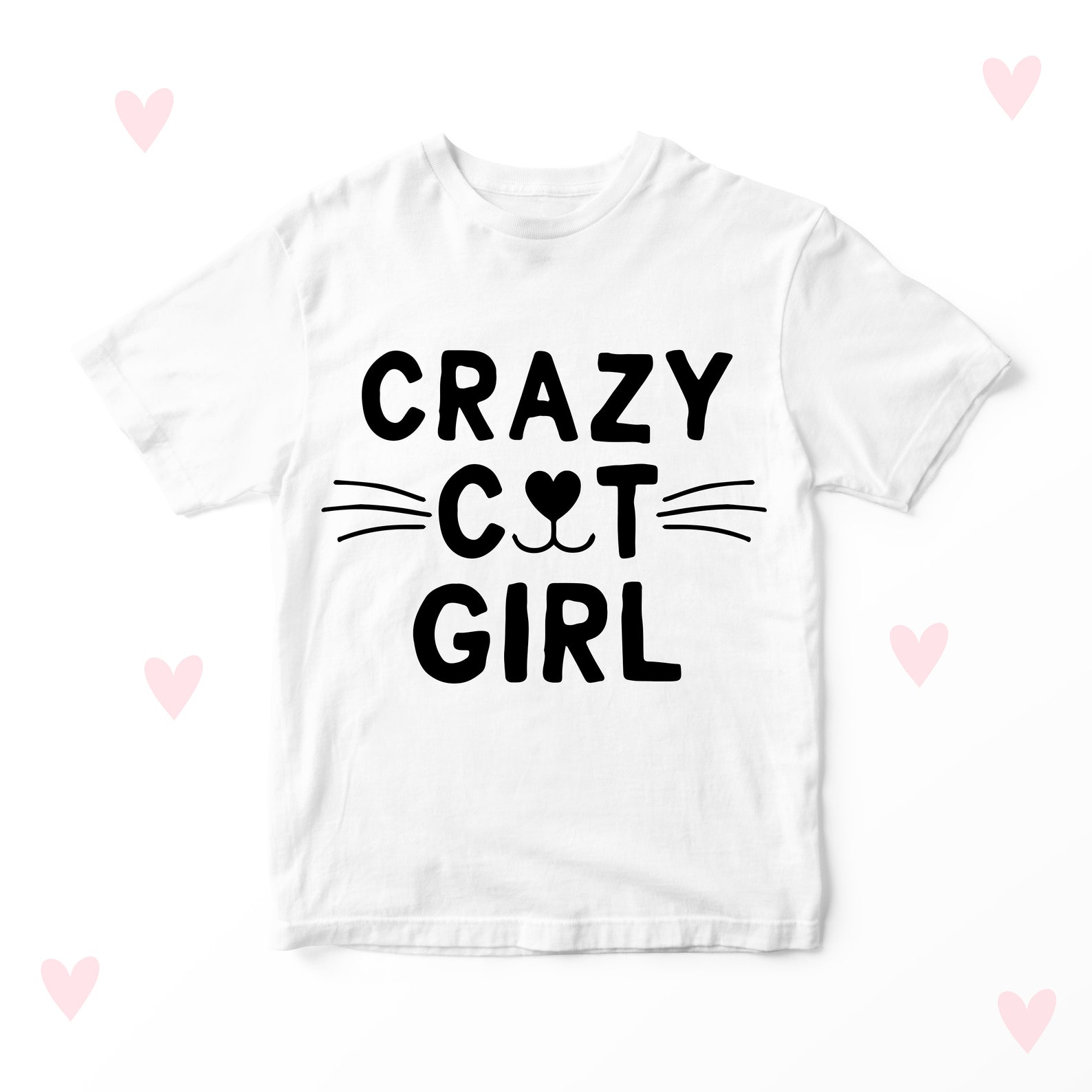 Crazy Cat Girl T-shirt, Girls Cat Lover Gift, Kids Personalized ...