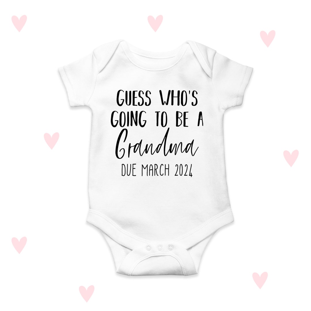 Grandma Baby Announcement Surprise Personalised Bodysuit Nanny Granny ...