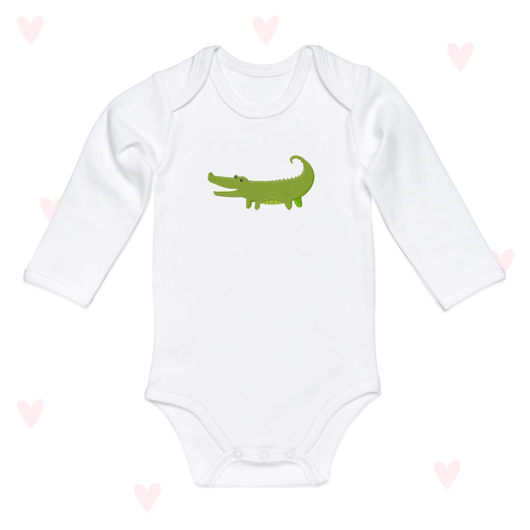 Crocodile Baby Grow Alligator Embroidered Clothes Long Sleeve Boys ...