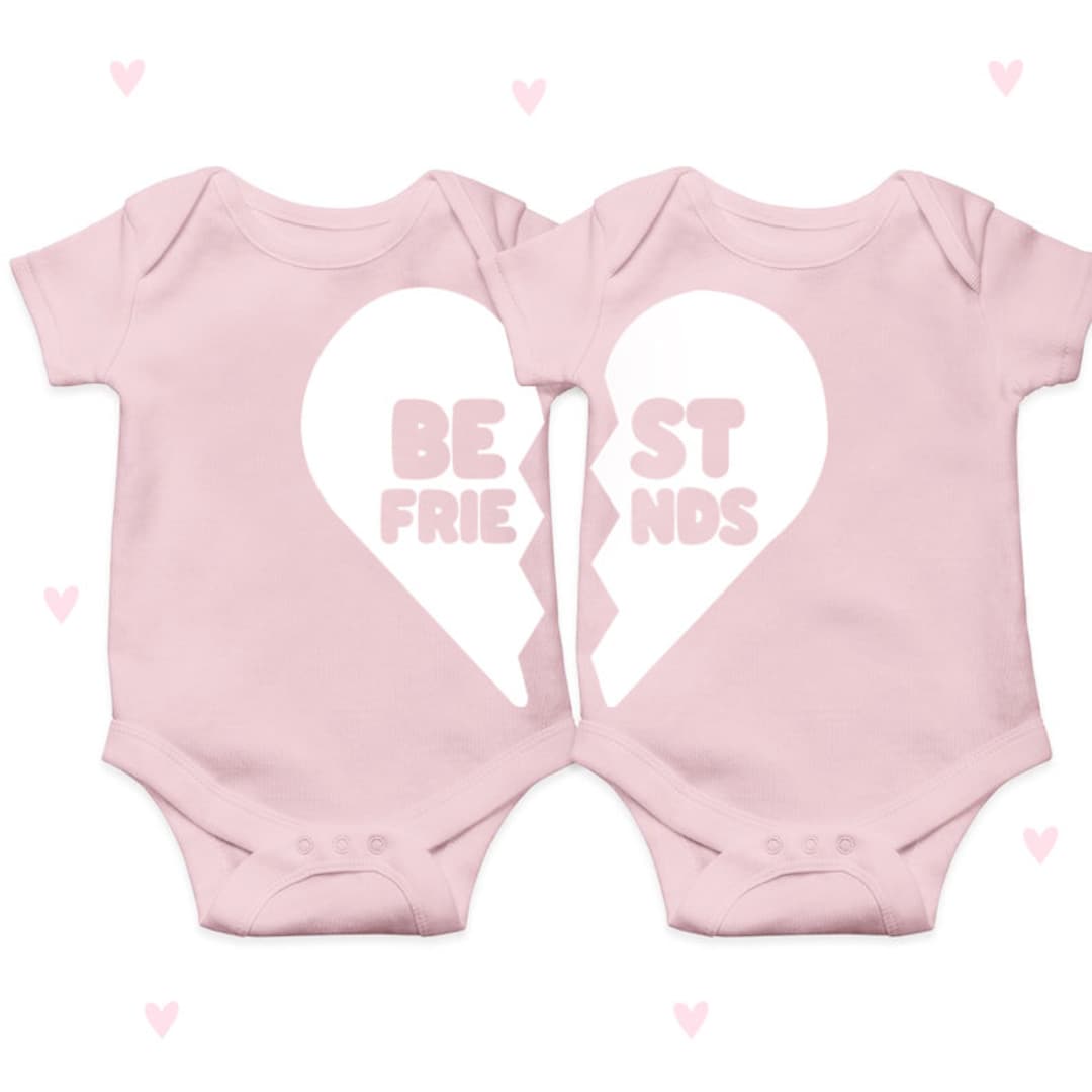 Best Friends Baby Grow Set Twin Besties BFF'S Baby Bodysuit - Etsy