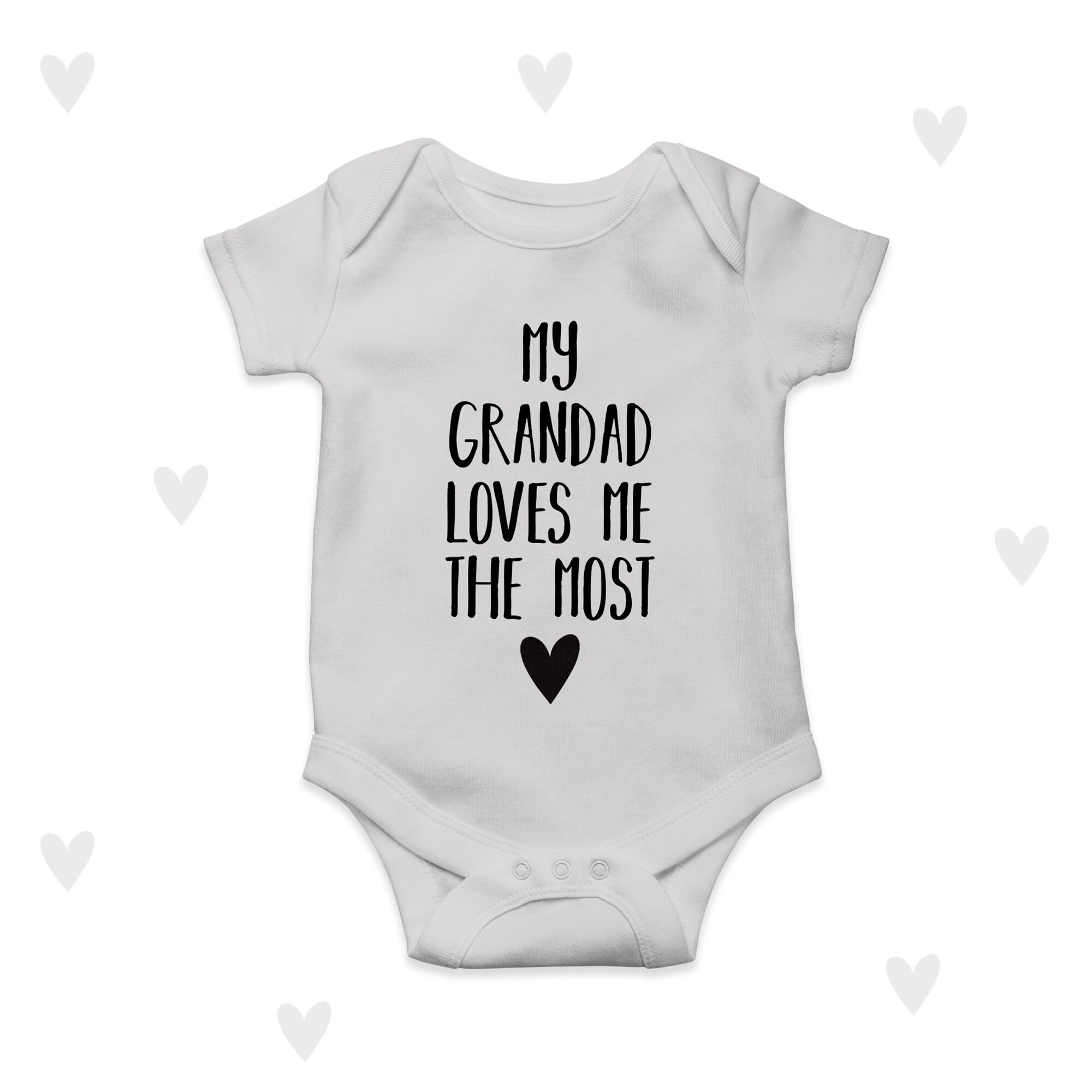 Grandad Loves Me Baby Grow Personalised Baby Bodysuit Grandpa - Etsy UK