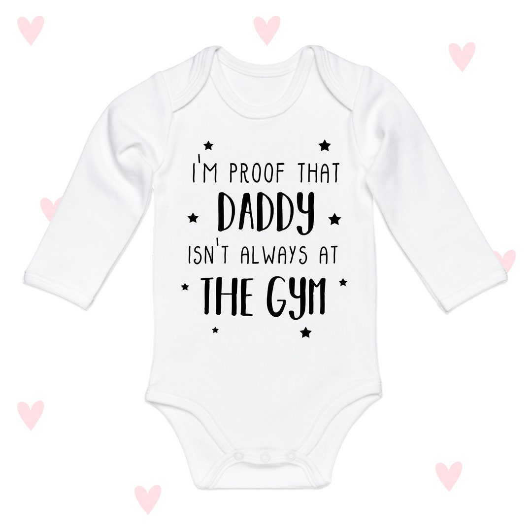 Gym Daddy Baby Grow Funny Baby Long Sleeve Baby Shower Gifts - Etsy