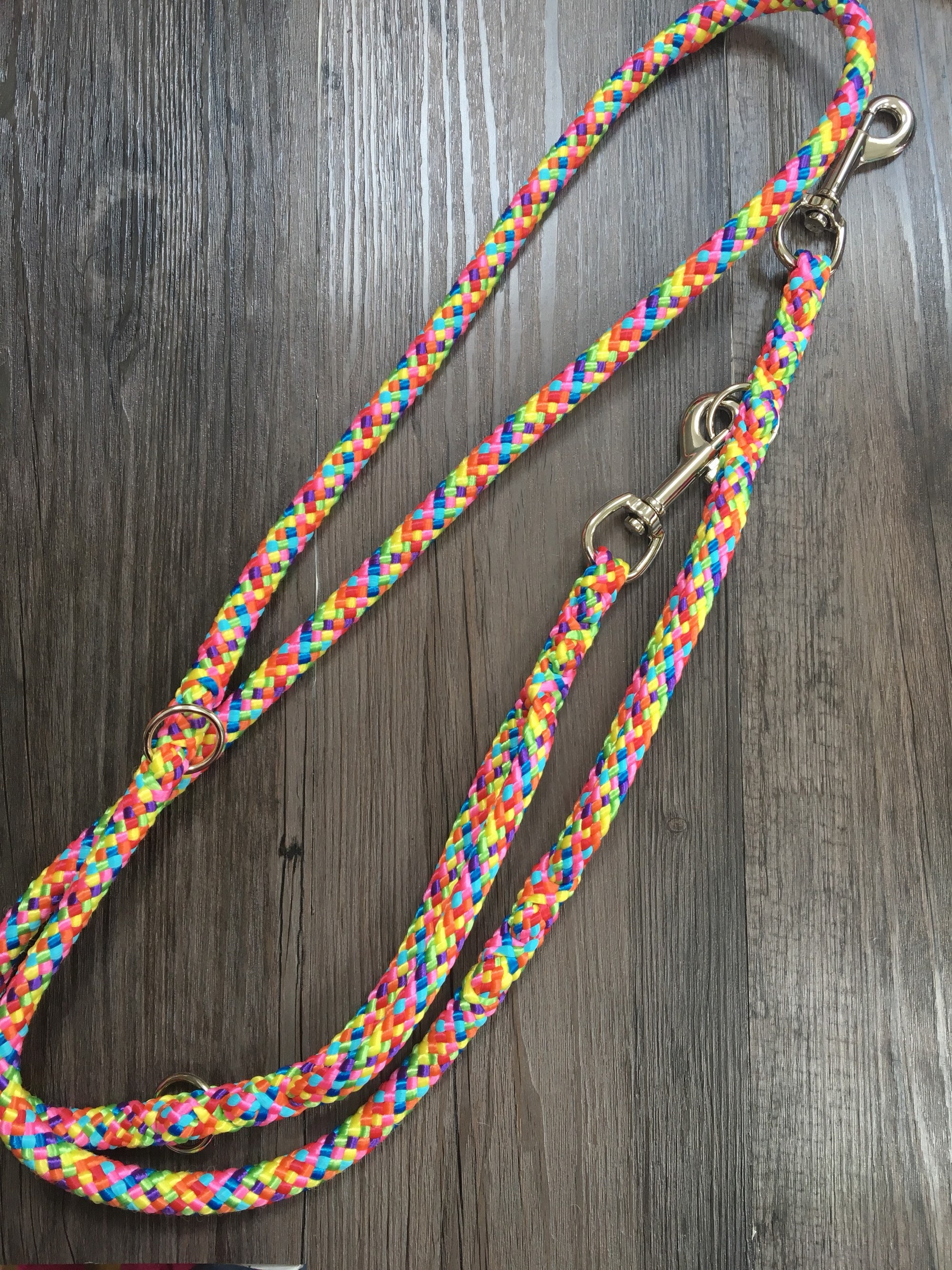 Multi Point Lead Rainbow Soft Rope Dog Lead Bright Coloured - Etsy