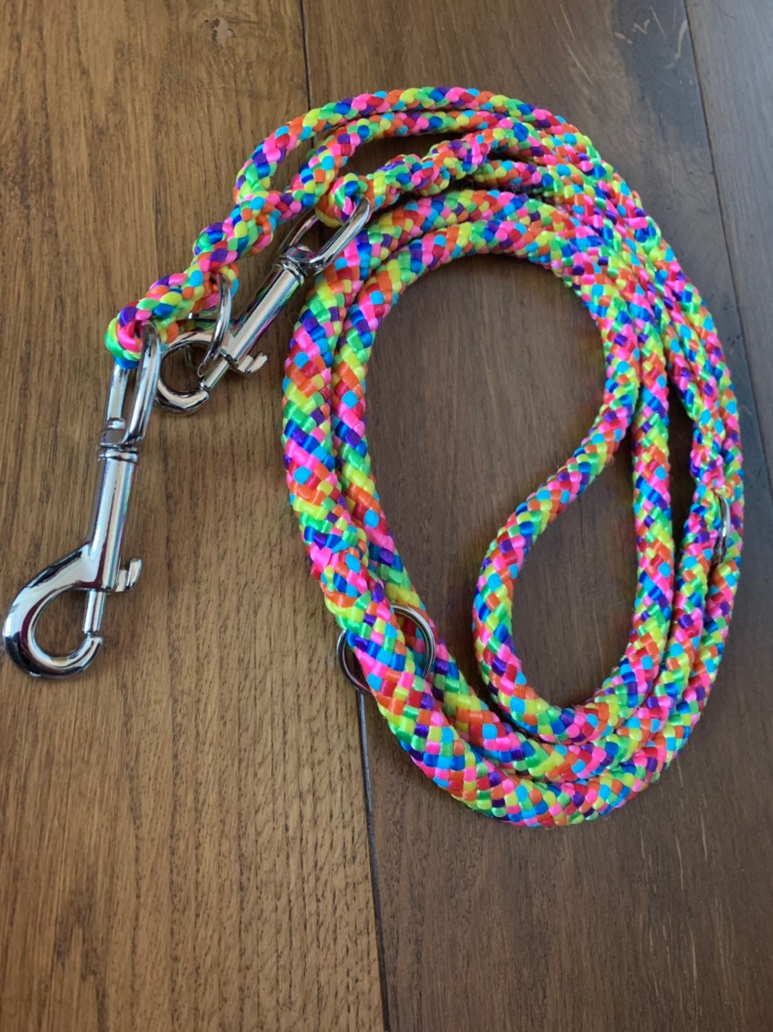 Multi Point Lead Rainbow Soft Rope Dog Lead Bright Coloured - Etsy