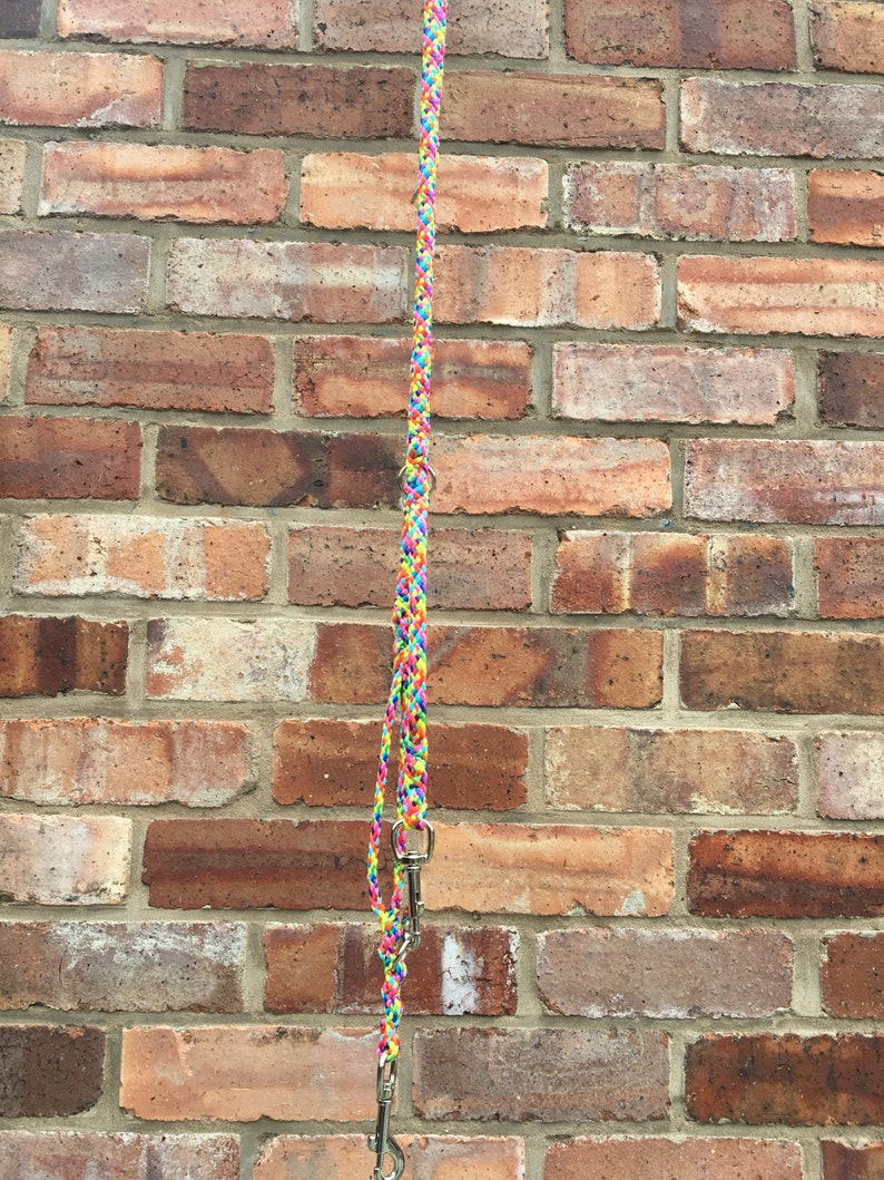 Multi point lead Rainbow Soft Rope Dog Lead Bright Coloured | Etsy