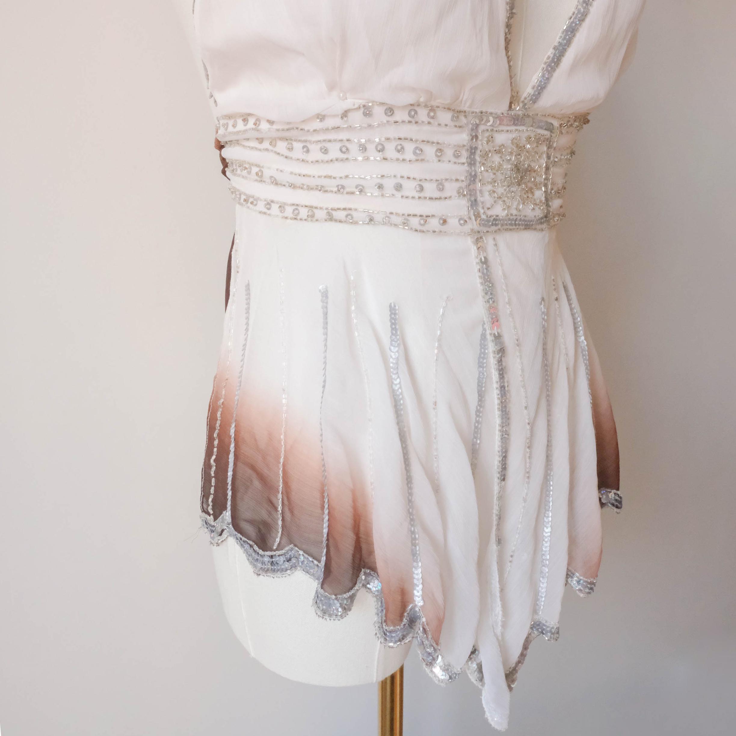 Vintage Y2K Boho Chic Ibiza Fairy Party Ombre Halter Top - Fully Beaded ...