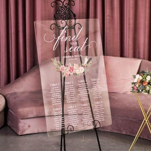Luxury Large Acrylic Wedding Table Plan Perspex Table Plan - Etsy