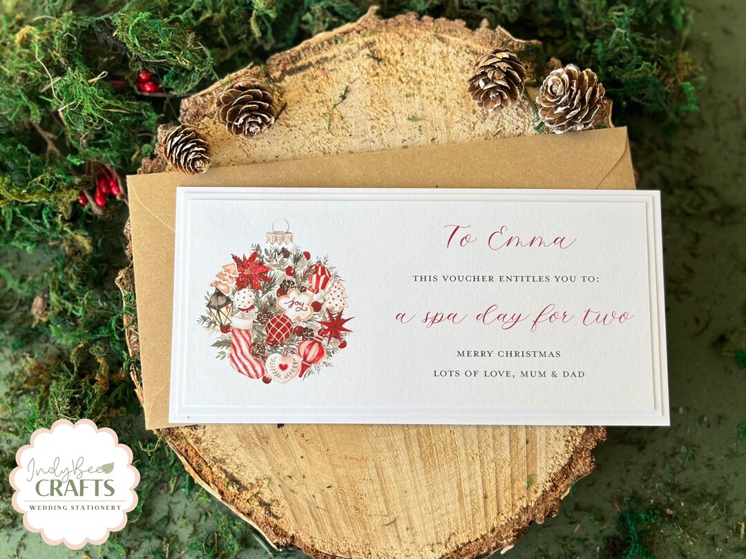 Personalised Christmas Gift Voucher, Handmade Gift Voucher for Trip ...