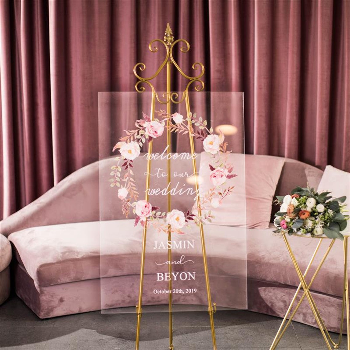 Luxury Perspex Wedding Sign Welcome to Our Wedding Large | Etsy