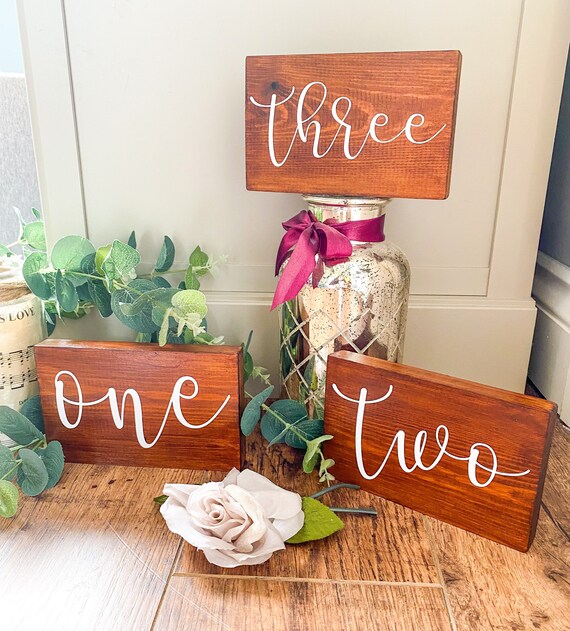 Country Wedding Table Numbers