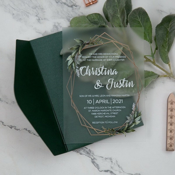 Acrylic Invitation - Etsy