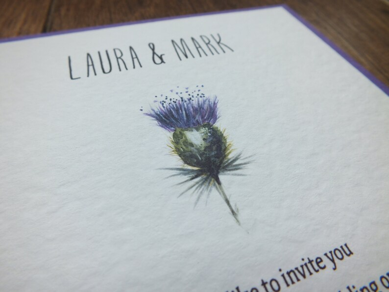 Flower of Scotland Thistle Wedding Invitation Set - Etsy