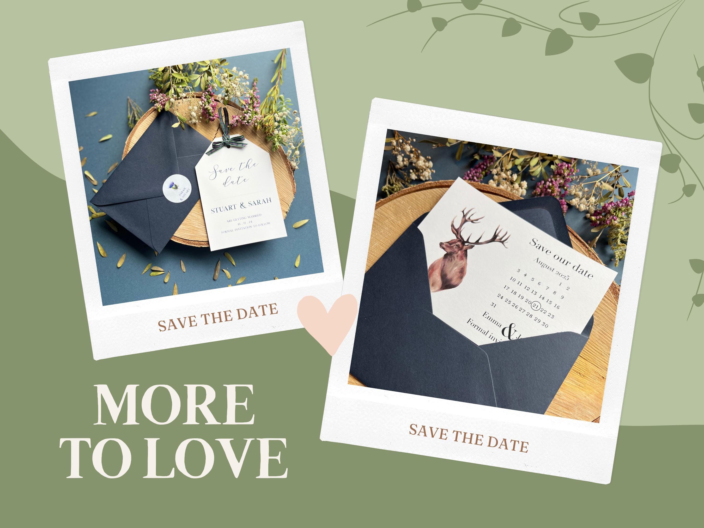 Flower of Scotland Thistle Wedding Invitation Set, Wedding Stationery ...
