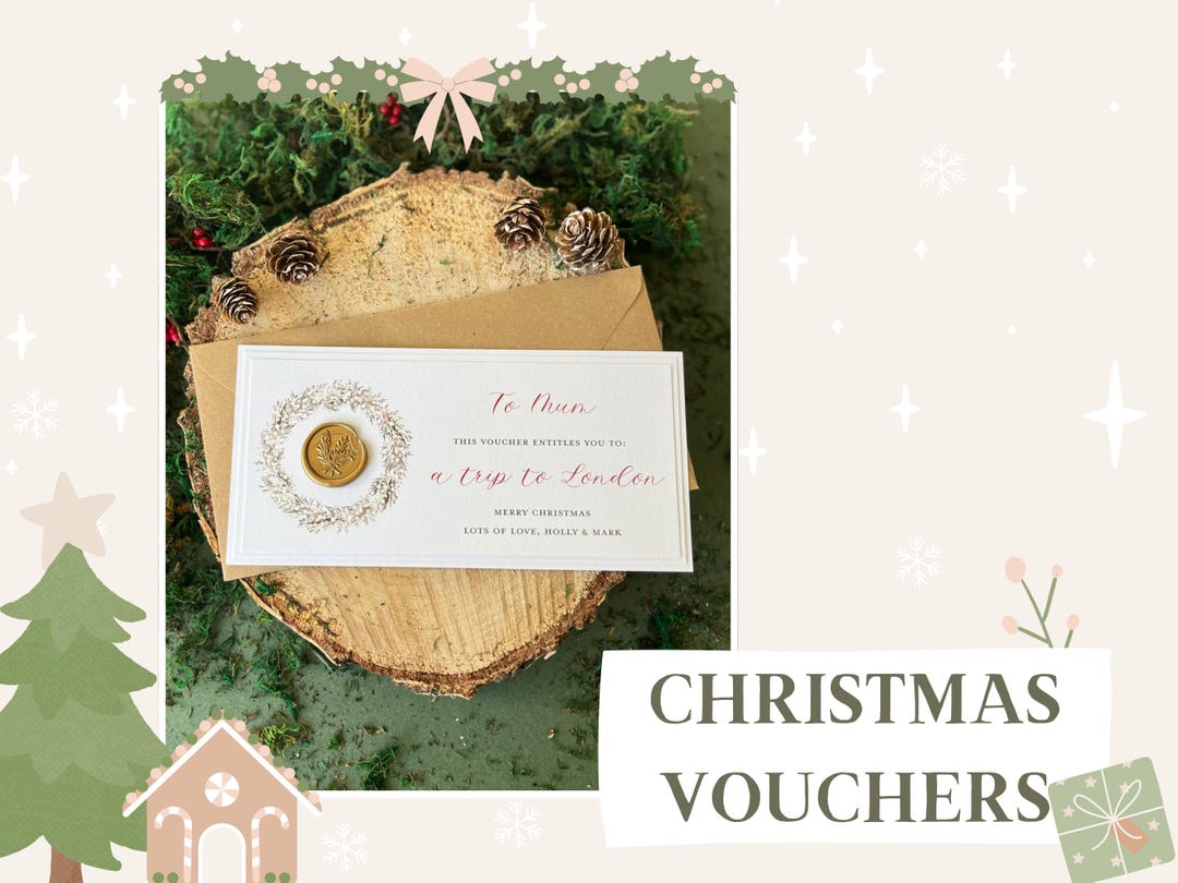 Wax Seal Christmas Gift Voucher, Personalised Gift Voucher for Trip ...
