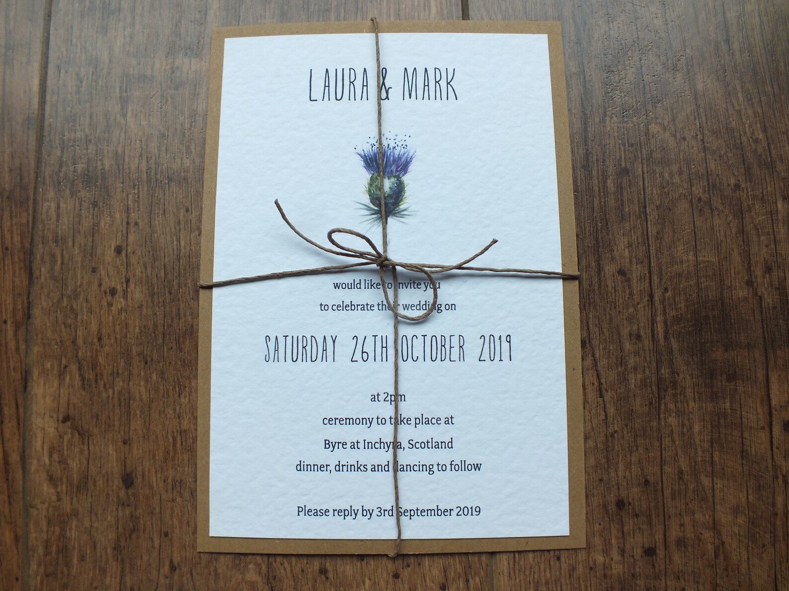 Flower of Scotland Thistle Wedding Invitation Set - Etsy