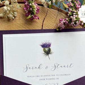 Flower of Scotland Thistle Wedding Invitation Set, Wedding Stationery ...