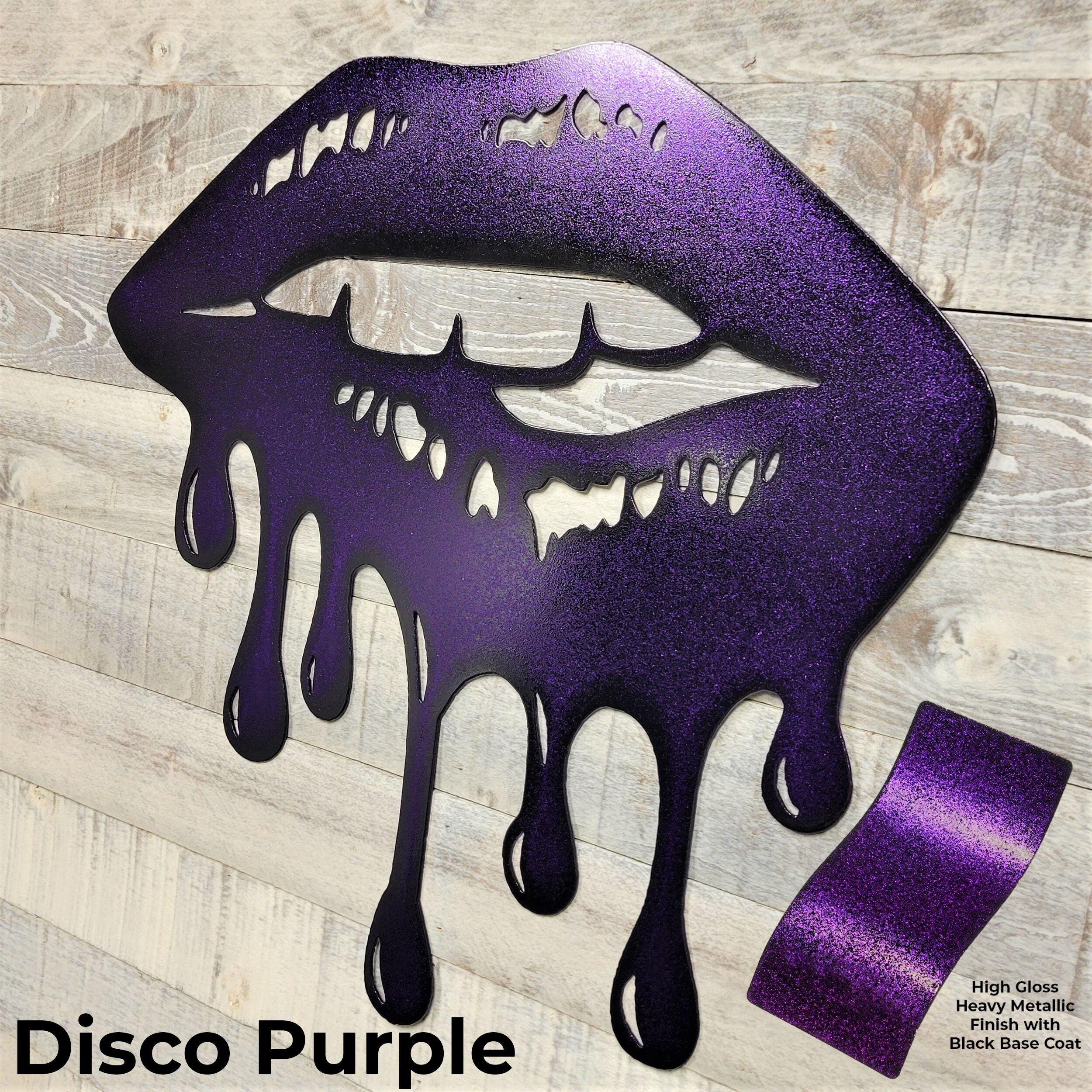 Dramatic Metallic Lips Metal Wall Art | Edgy Modern Decor - Etsy