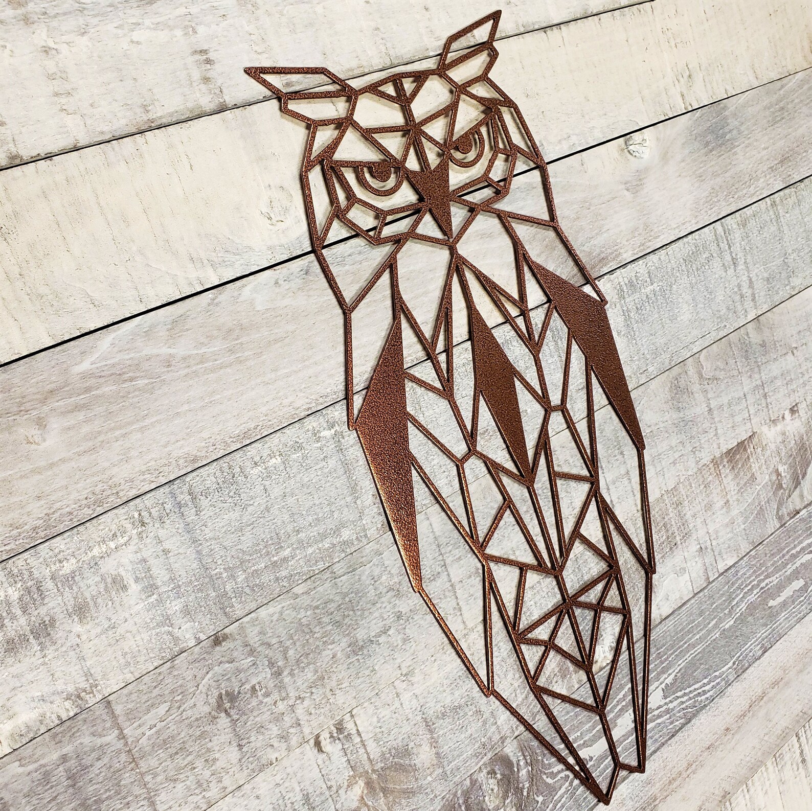 Geometric Owl Metal Wall Art - Etsy