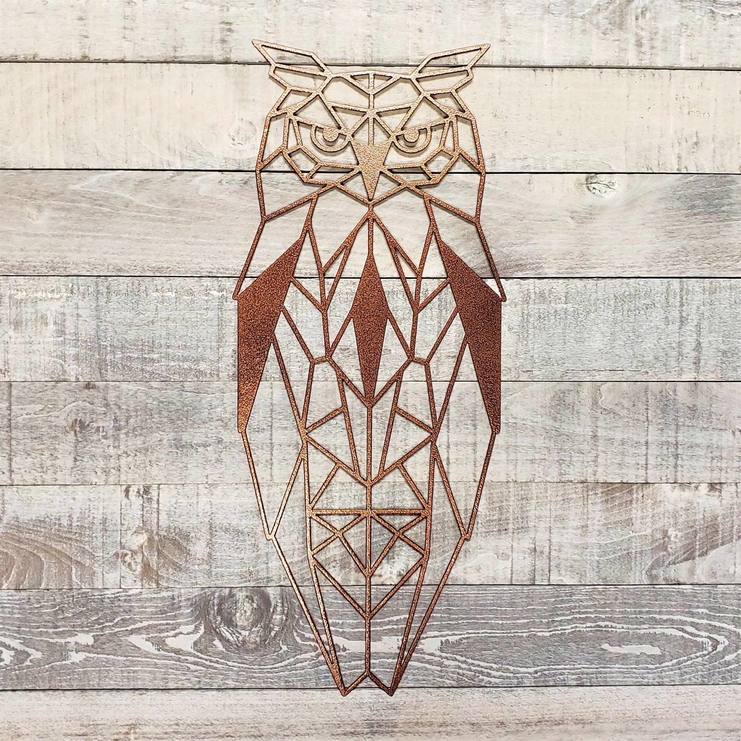 Geometric Owl Metal Wall Art - Etsy