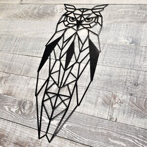 Geometric Owl Metal Wall Art - Etsy