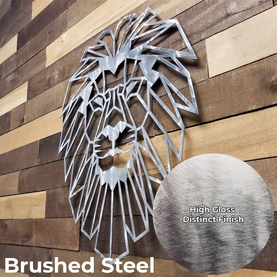 Geometric Lion Metal Wall Art Etsy Polska