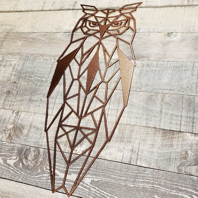 Geometric Owl Metal Wall Art - Etsy