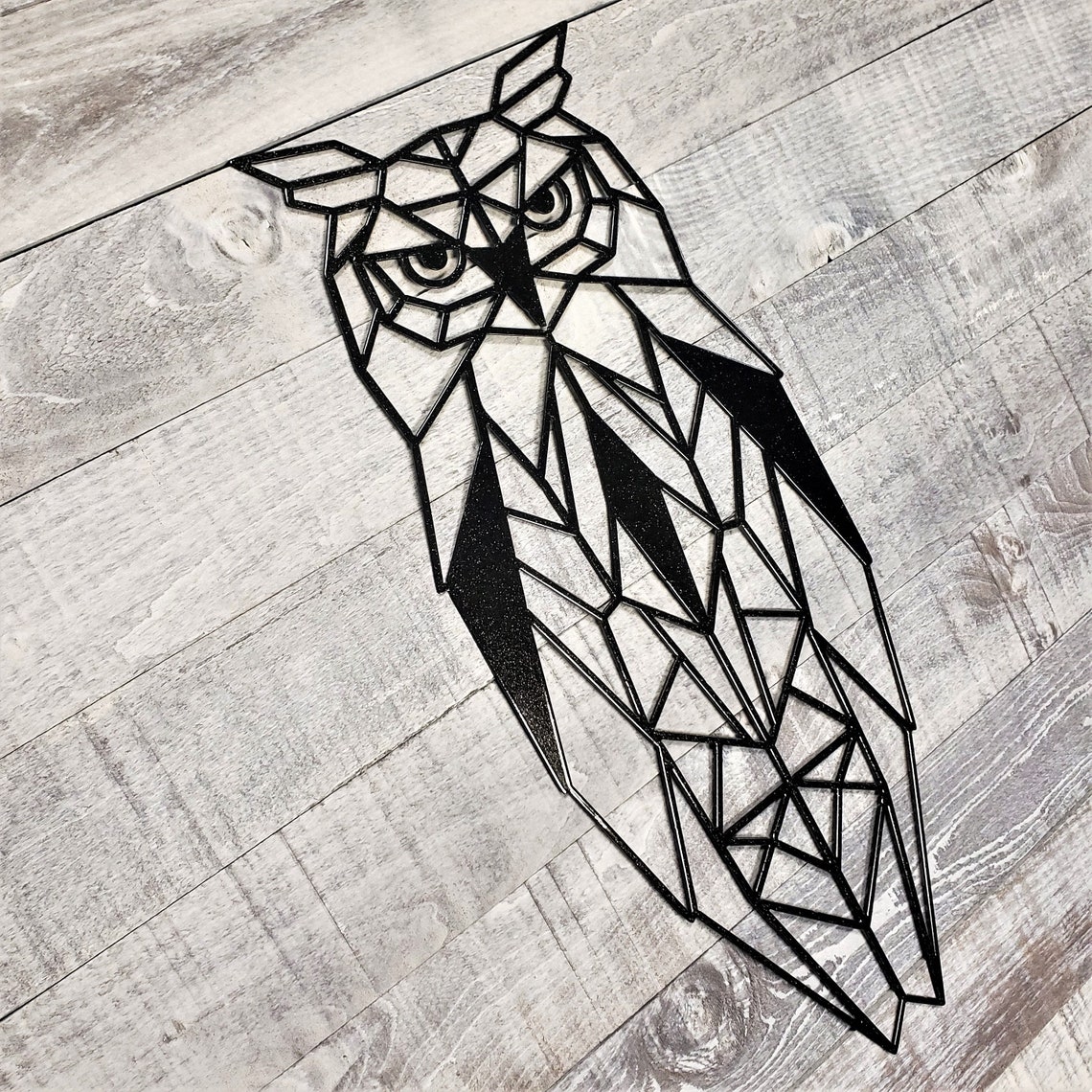 Geometric Owl Metal Wall Art | Etsy