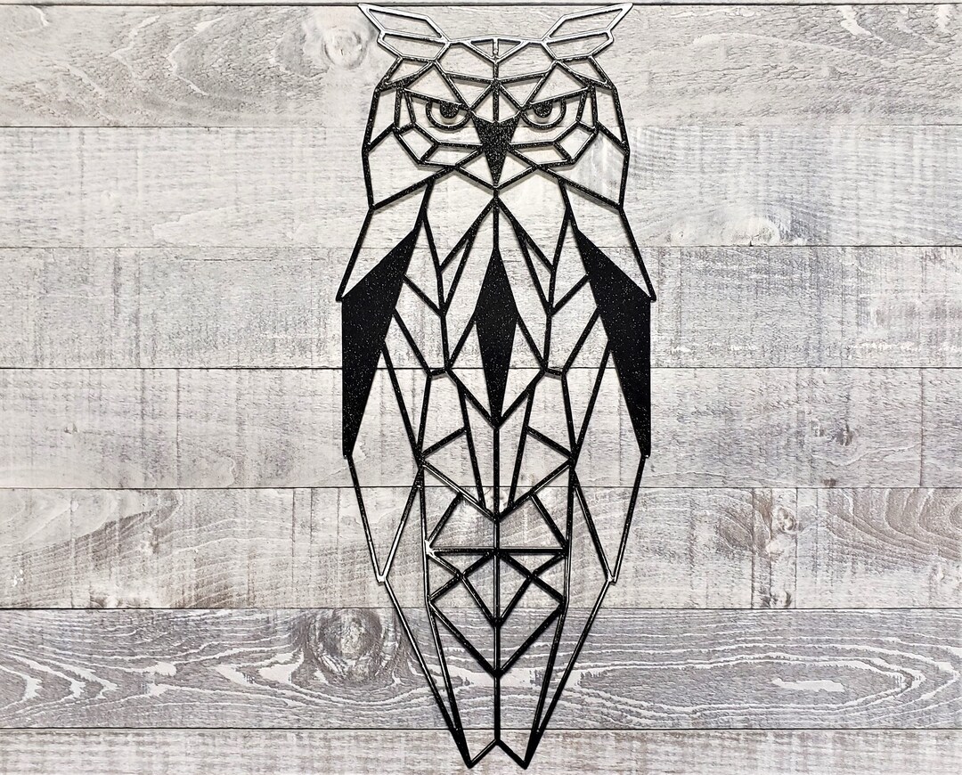 Geometric Owl Metal Wall Art - Etsy