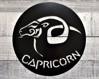 Capricorn Metal Wall Art Pendant Astrology Zodiac Horoscope Goat USA ...