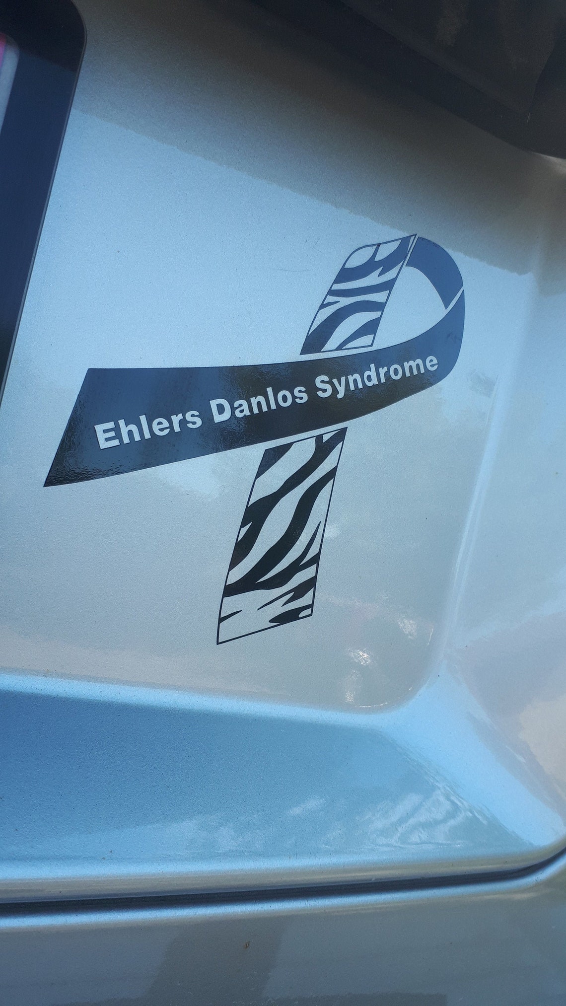 Ehlers Danlos Awareness Ribbon - Zebra Strong - Zebra Heart Decals - Etsy