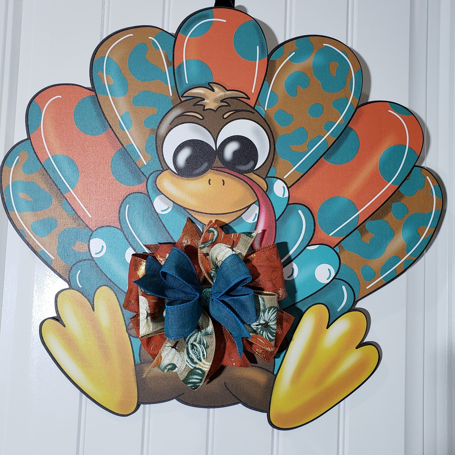 Fall Thanksgiving Turkey Door Hanger With Bow - Etsy