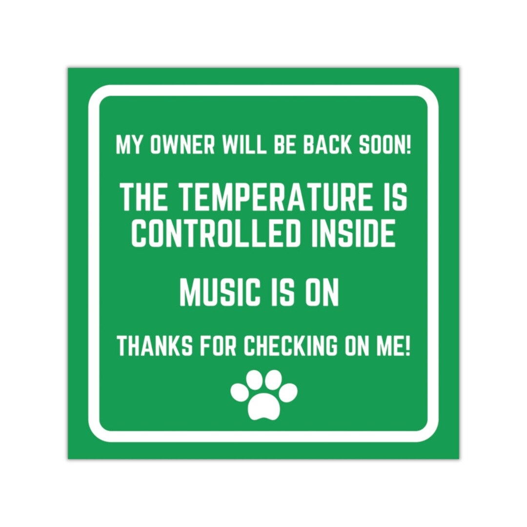 Green (temp Controlled) Pet on Board Decal / Dog on Board / Sticker ...