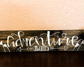 Adventure awaits sign | Etsy