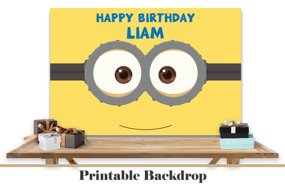 Minions Birthday Backdrop Printable Minions Birthday | Etsy