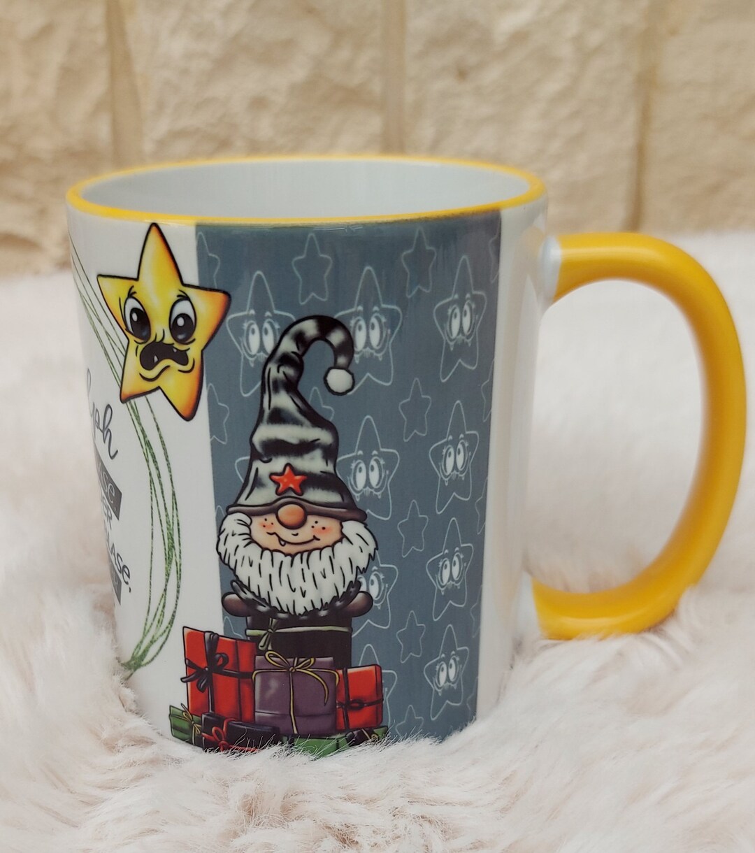 Ceramic Cup Rudolph Reindeer Saying Star Gnome - Etsy