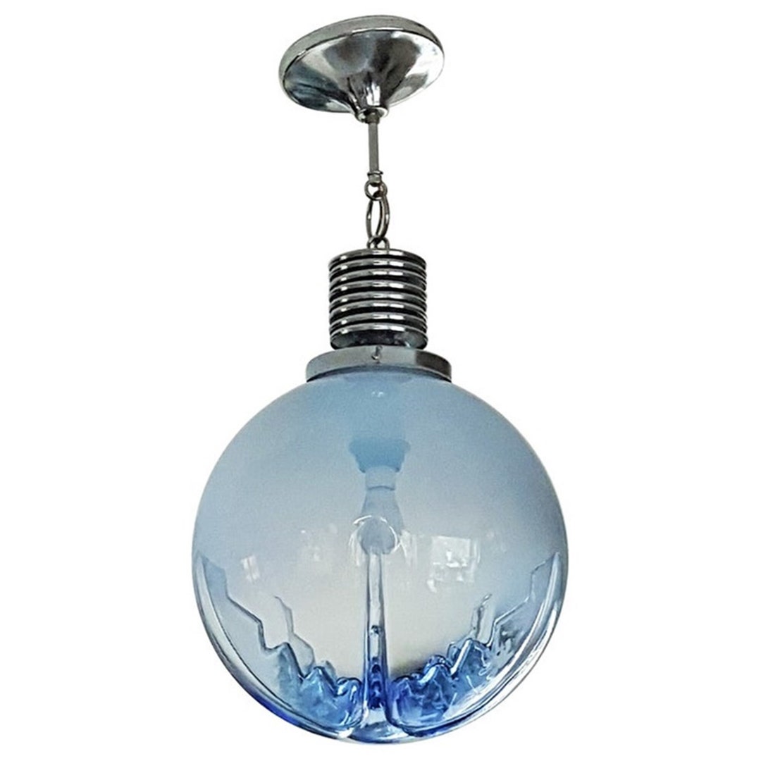 Blue Glass Ball Pendant Lamp by Carlo Nason for Mazzega - Etsy