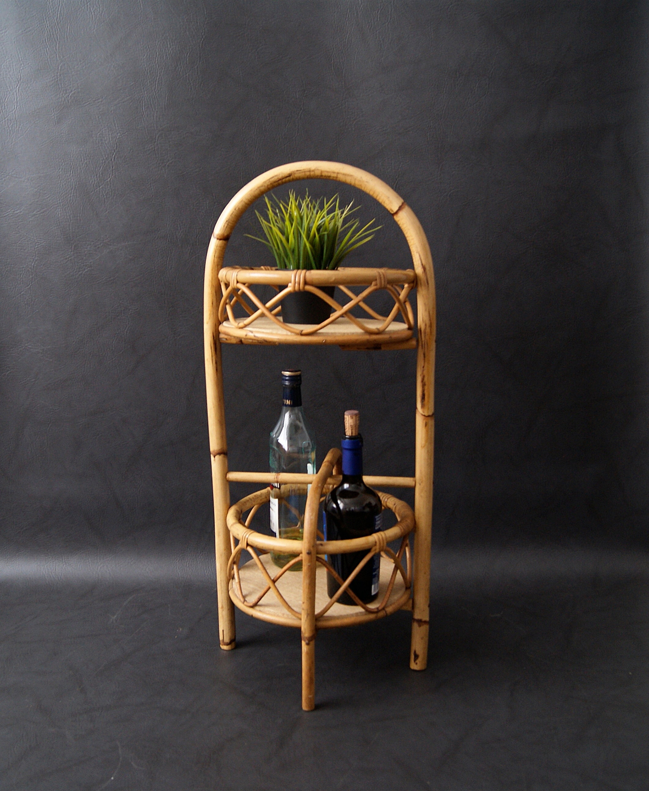 Bamboo rack, bottle stand, serving trolley, bamboo stand, plant stand