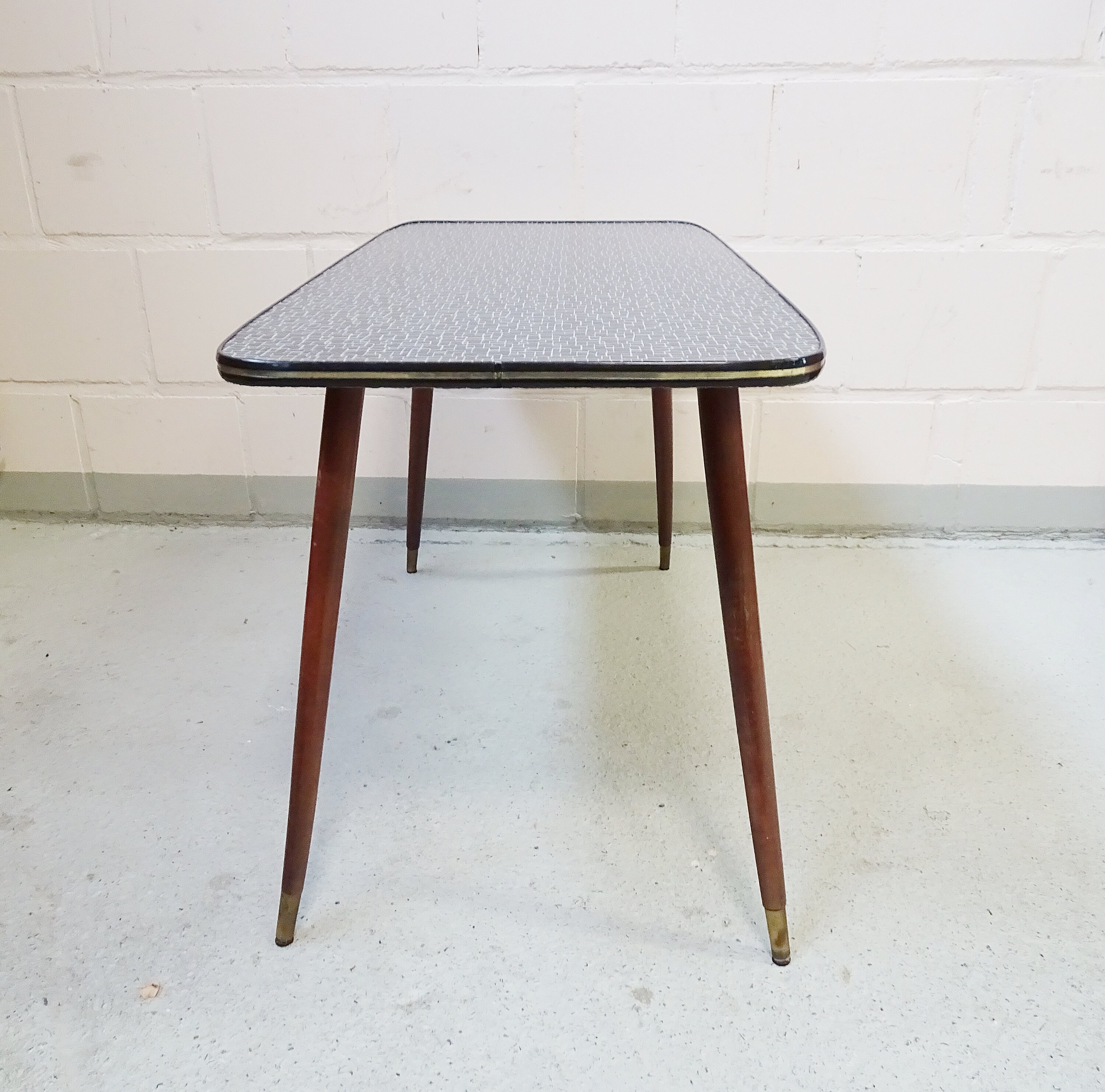 50s coffee table in wood and resopal with graphic pattern, cocktail ...