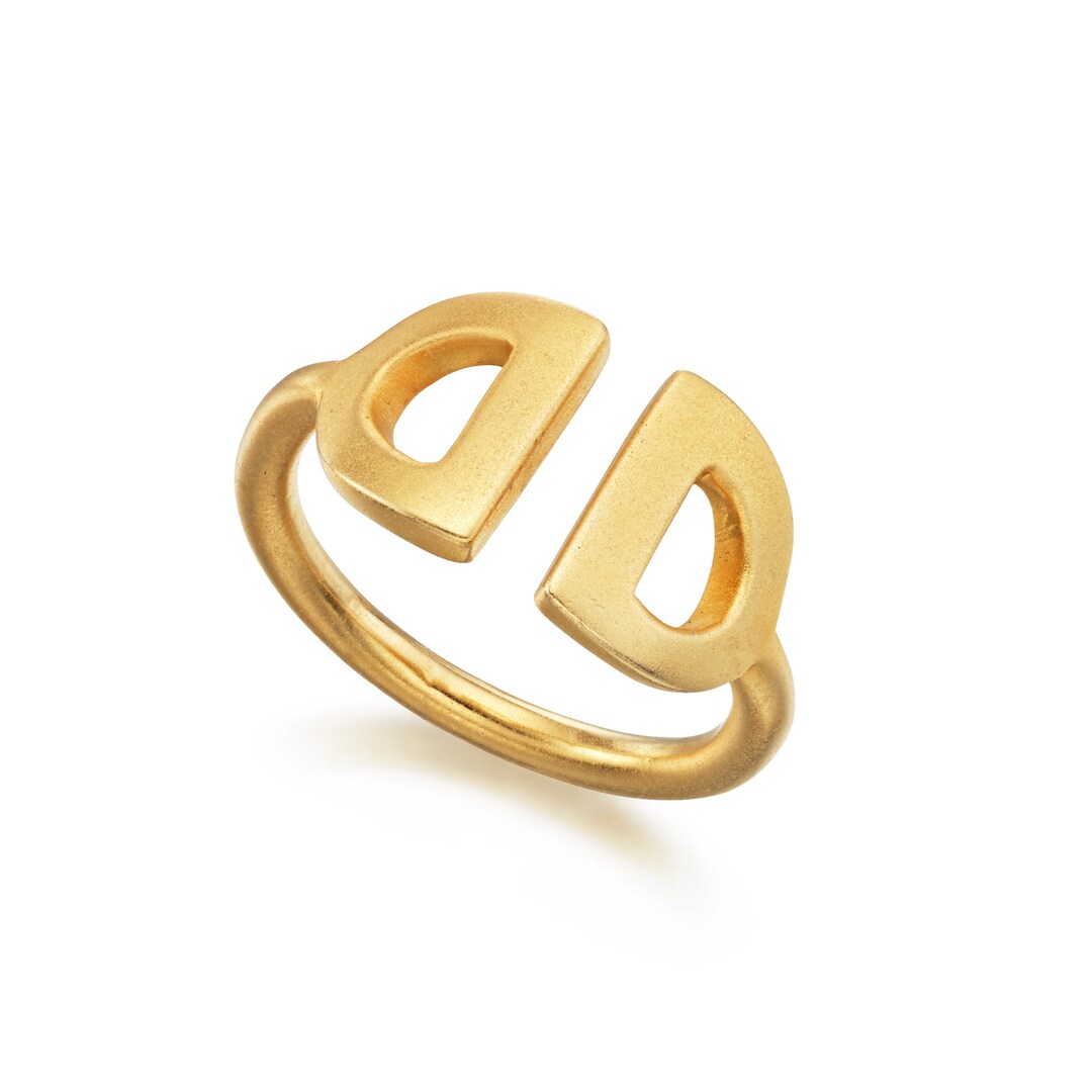 Letter D Ring, Shape Ring in Gold, Gold Plated Ring, Minimalistic Ring ...