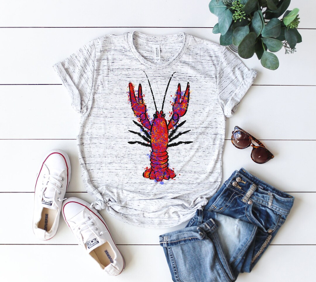 Crawfish Shirt / Watercolor Crawfish Shirt/ Crawfish T-shirt / NOLA - Etsy