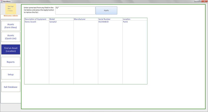 Asset Manager Database: Track Expenses, MS Access Template - Etsy