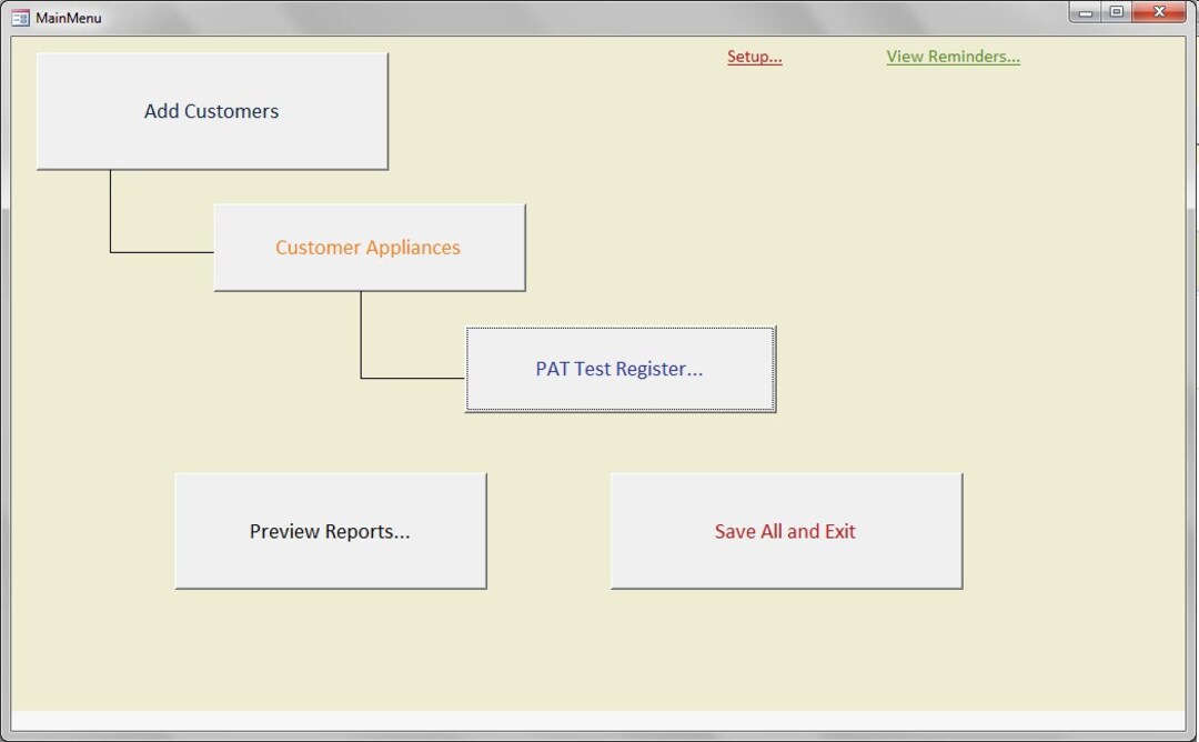 PAT Testing DB | Log Customer Equipment and PAT Test Dates | Access ...