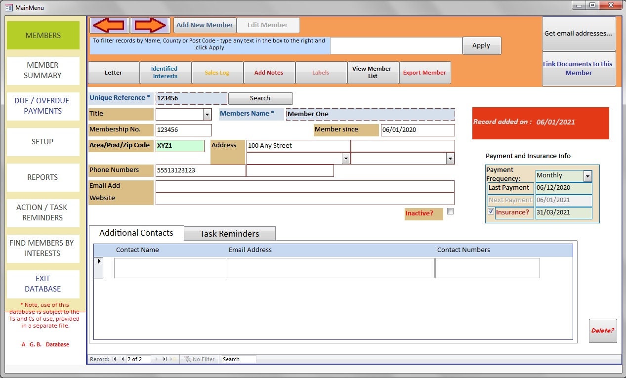Club / Membership Manager Ms-access Database Template. Helps to Keep ...
