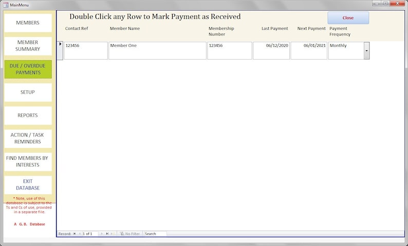Club / Membership Manager Ms-access Database Template. Helps to Keep ...