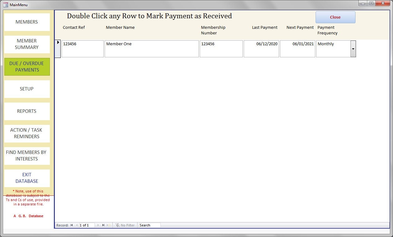 Club / Membership Manager Ms-access Database Template. Helps to Keep ...